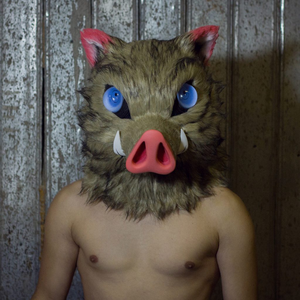 Inosuke's boar head inspired by Kimetsu no Yaiba