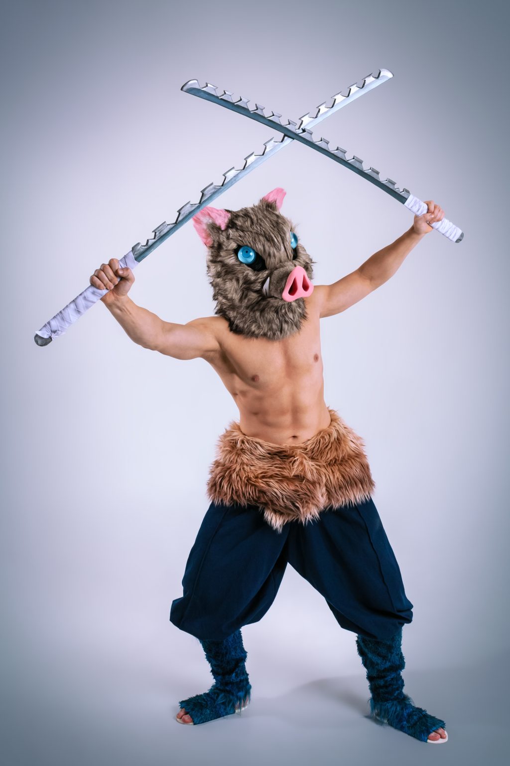 Inosuke's boar head inspired by Kimetsu no Yaiba