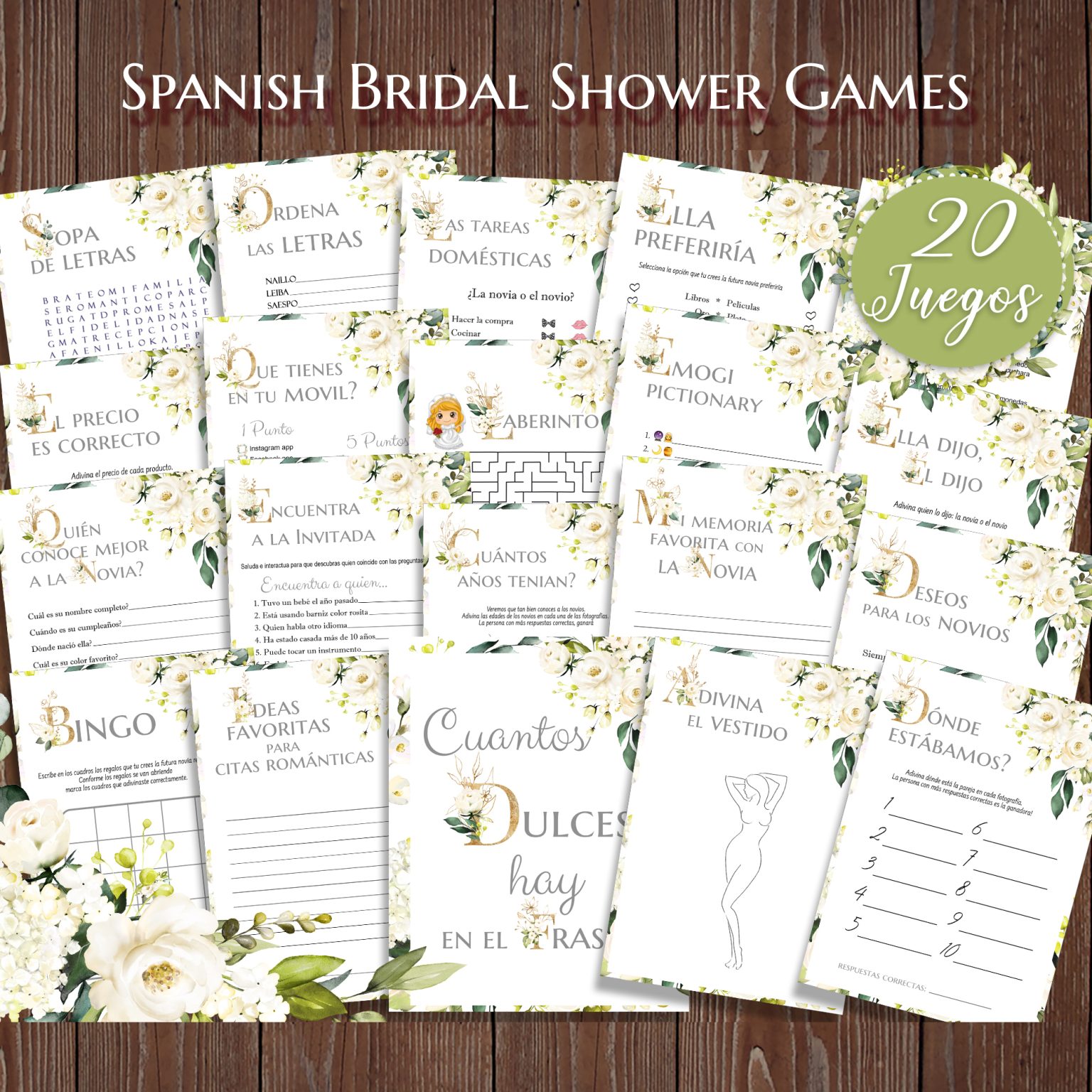 White rose despedida de soltera juegos spanish bridal shower