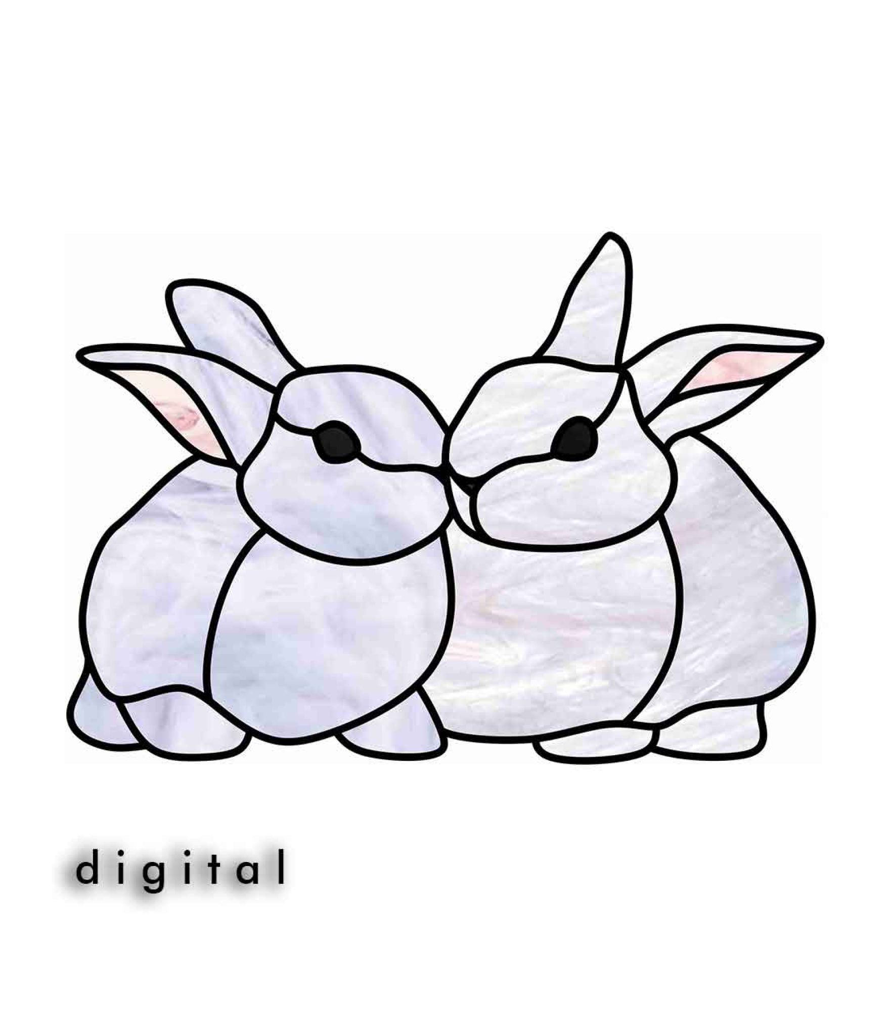 Cute Rabbits Stained Glass Pattern - Crealandia