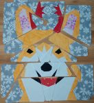 Corgi with antlers quilt block PDF Pattern 3 versions Paper