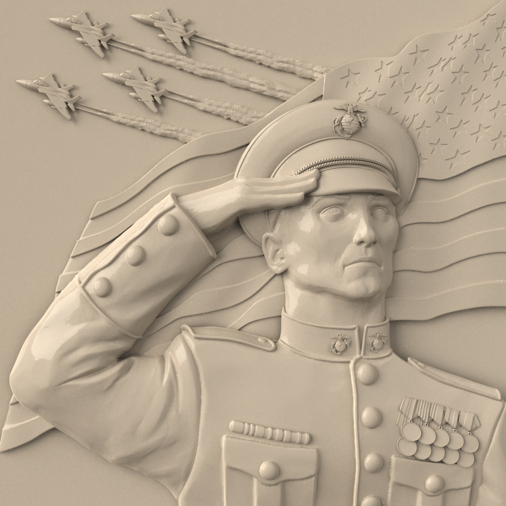 3D Model STL CNC Router file 3dprintable Veterans Day