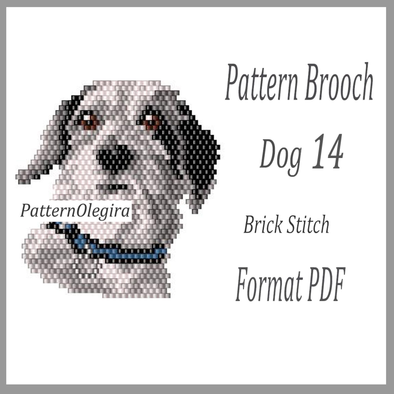 Dog 14 brooch bead pattern dog bead Olegirabeadpatterns