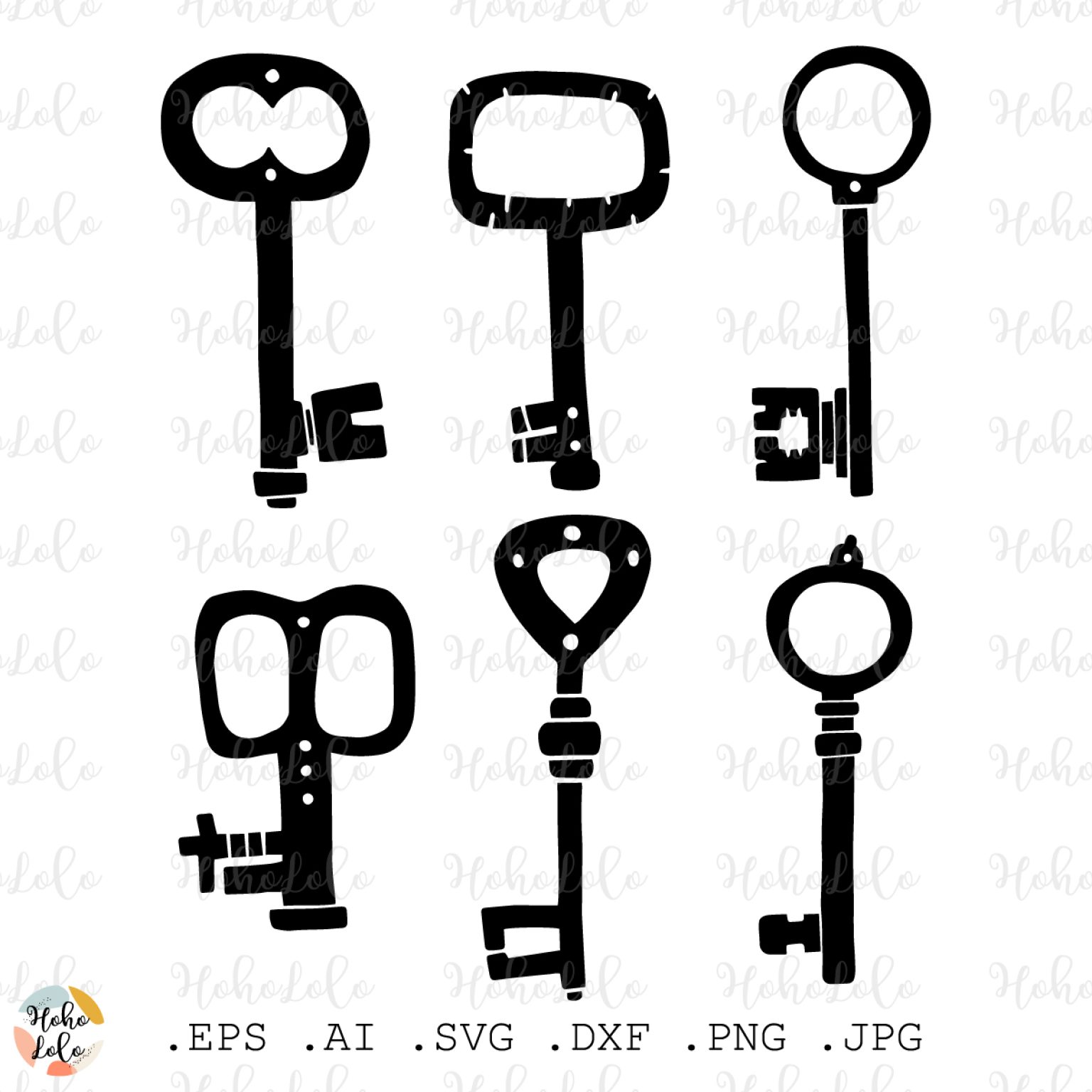 Old Keys Svg Doodle Linocut Style Scandi Clipart Png