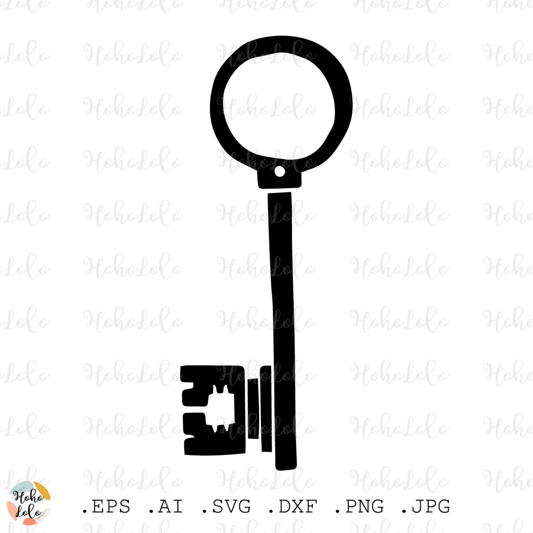 Old Keys Svg Doodle Linocut Style Scandi Clipart Png