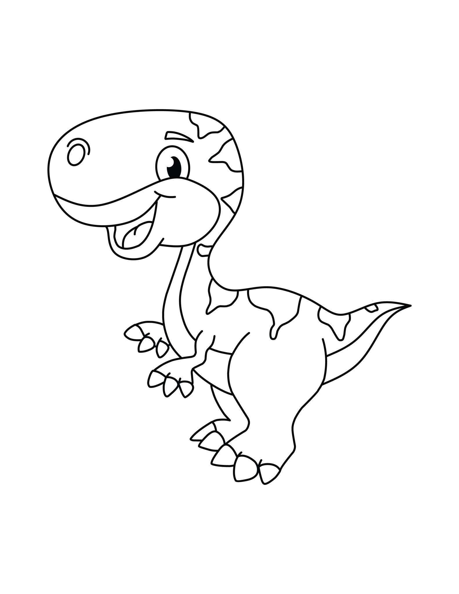 Cute Dinosaur Coloring Pages for Kids - Crealandia
