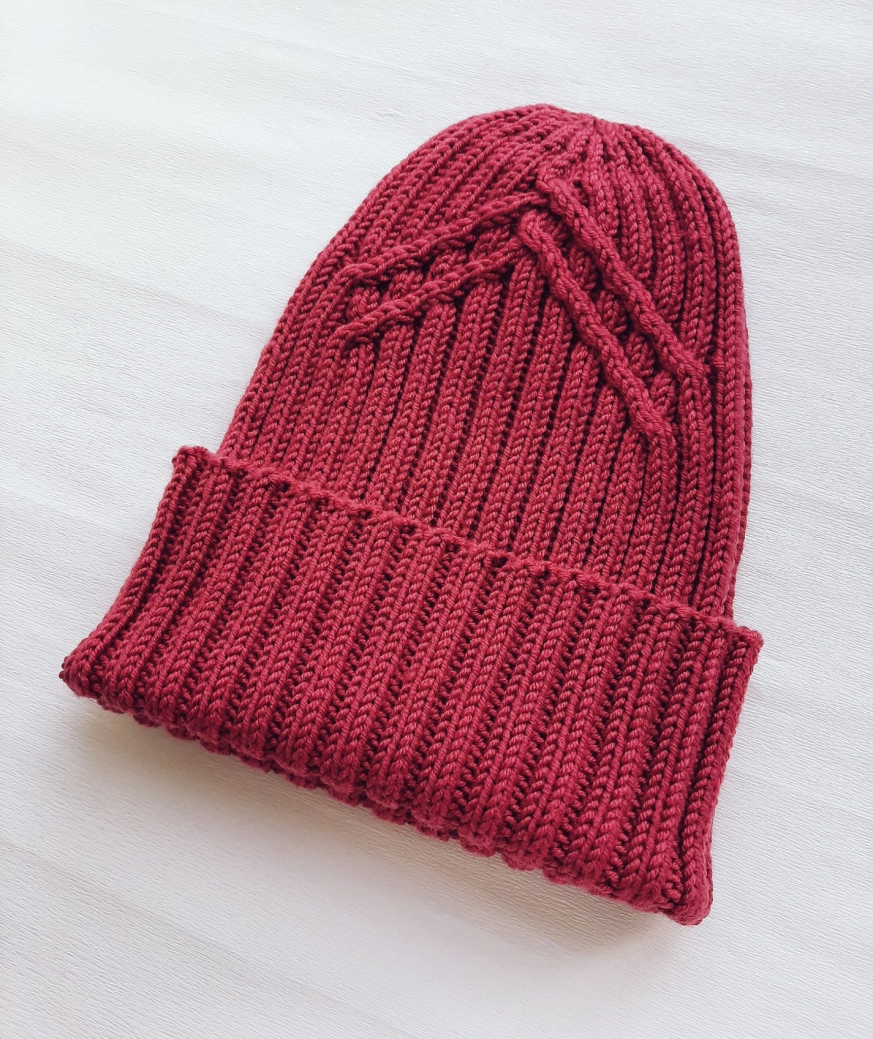 Knitting Pattern Ribbed Hat with Cabled Crown 2 sizes