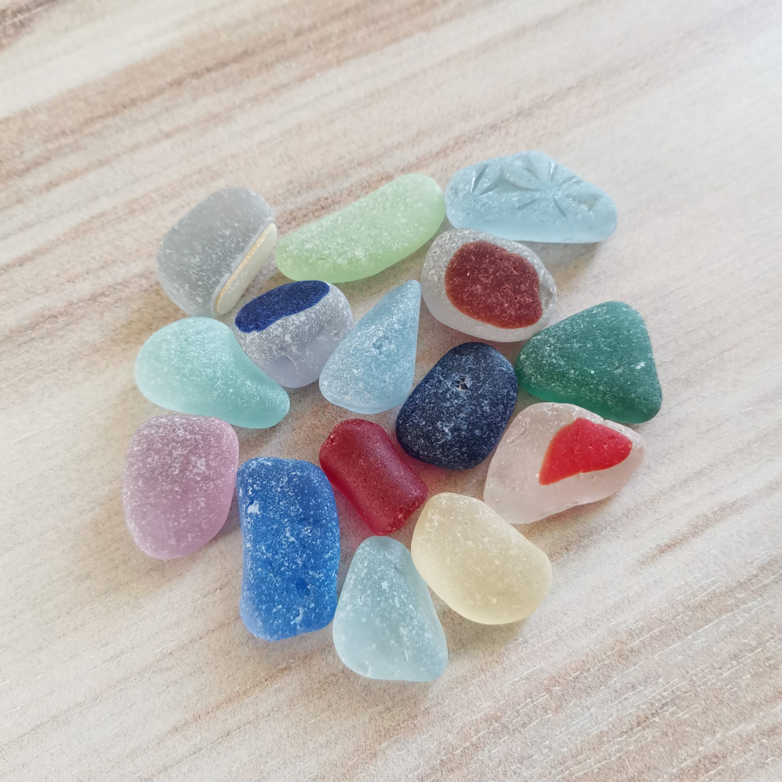 Sea glass set A111 beautiful new sea glass