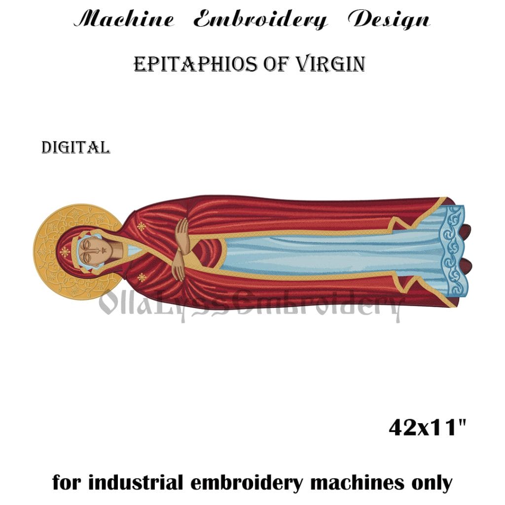 Epitaphios of Virgin embroidery design