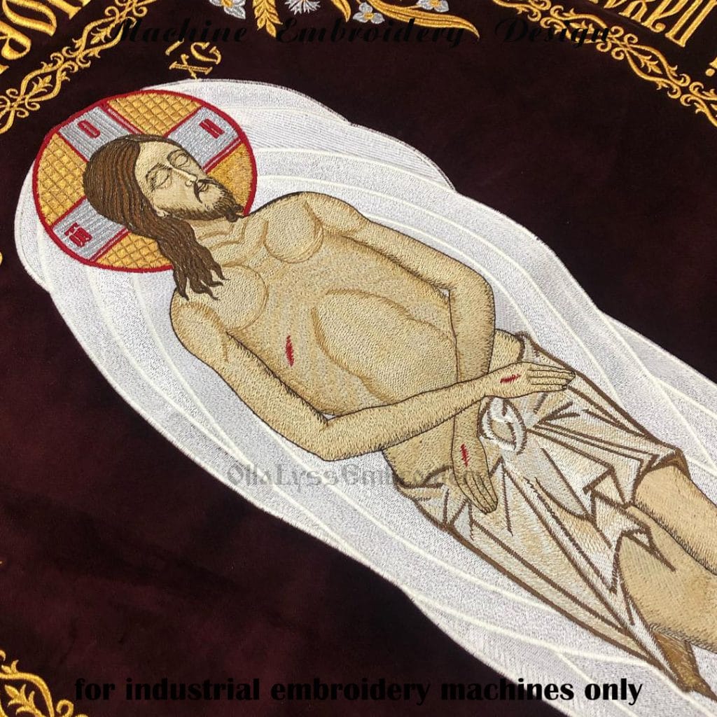 Epitaphios of Jesus Christ embroidery design