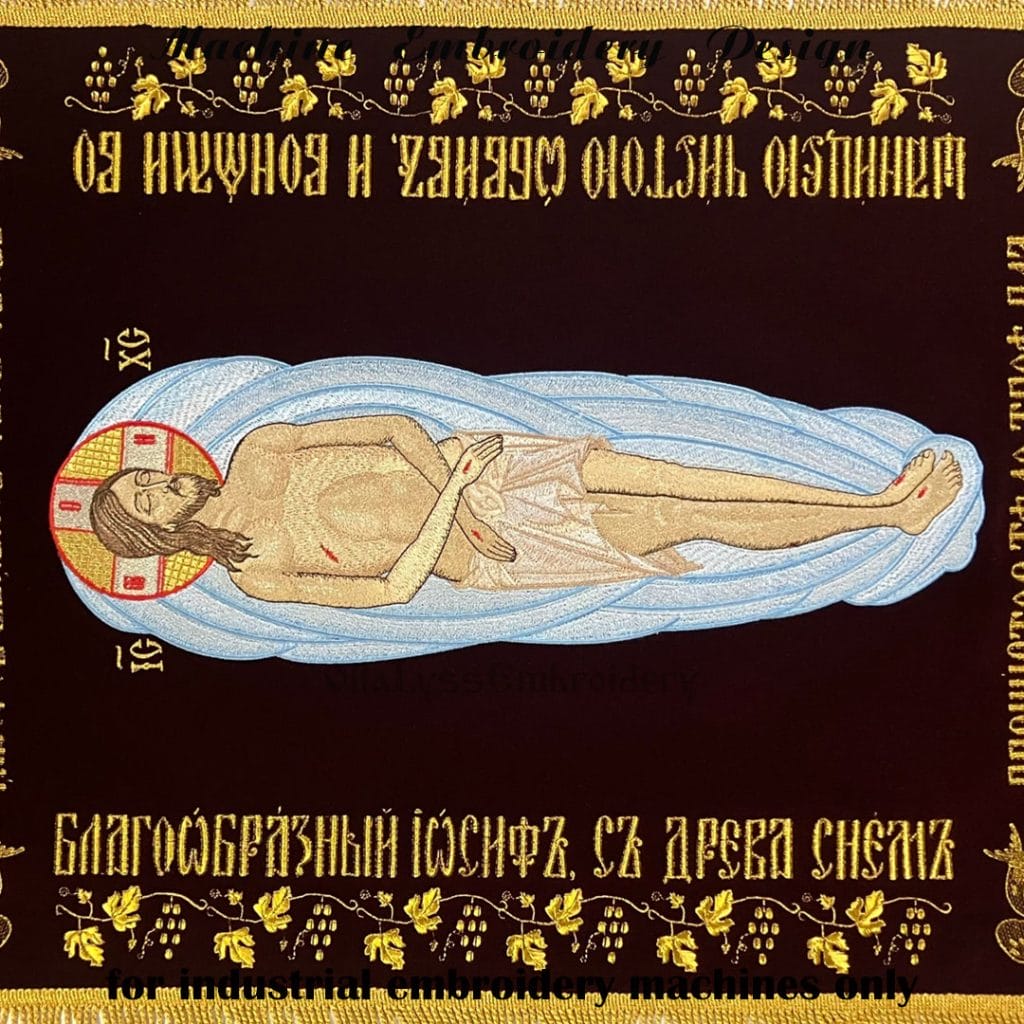 Epitaphios of Jesus Christ embroidery design