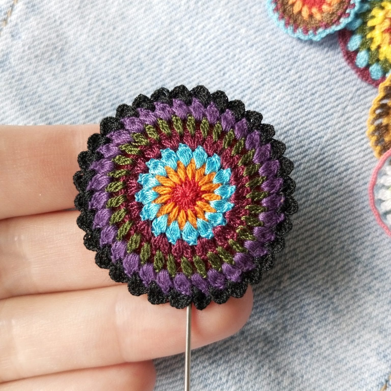 Eternal Cycle Mandala Brooch – Fine Crochet Symbolic Art