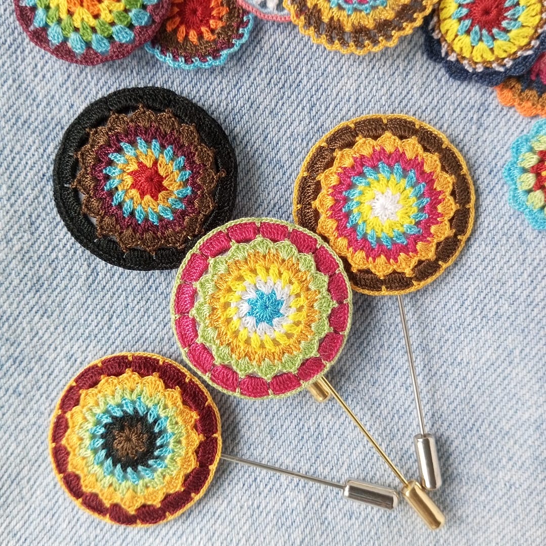 Eternal Cycle Mandala Brooch – Fine Crochet Symbolic Art