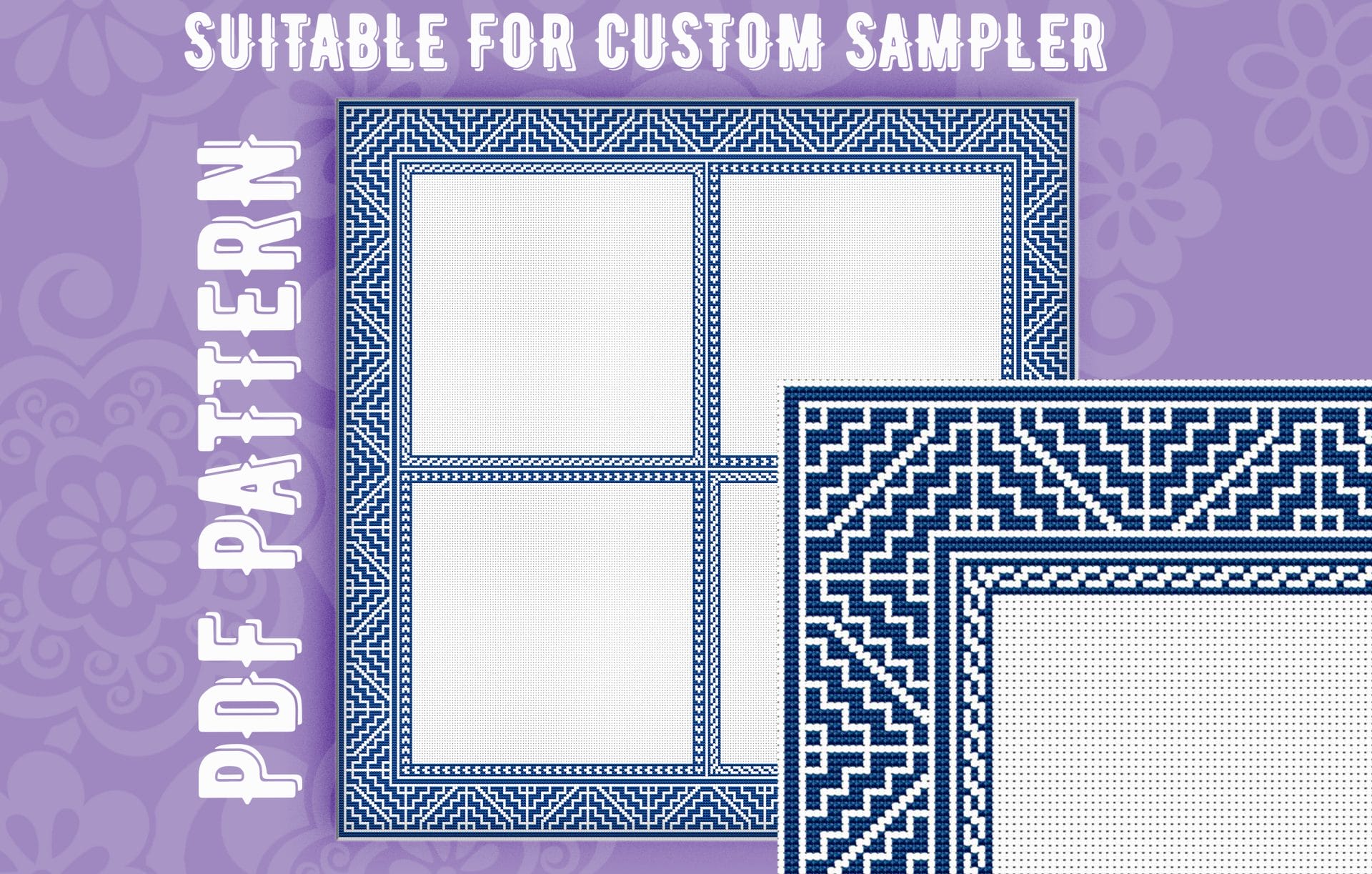 custom Sampler Cross stitch pattern frame