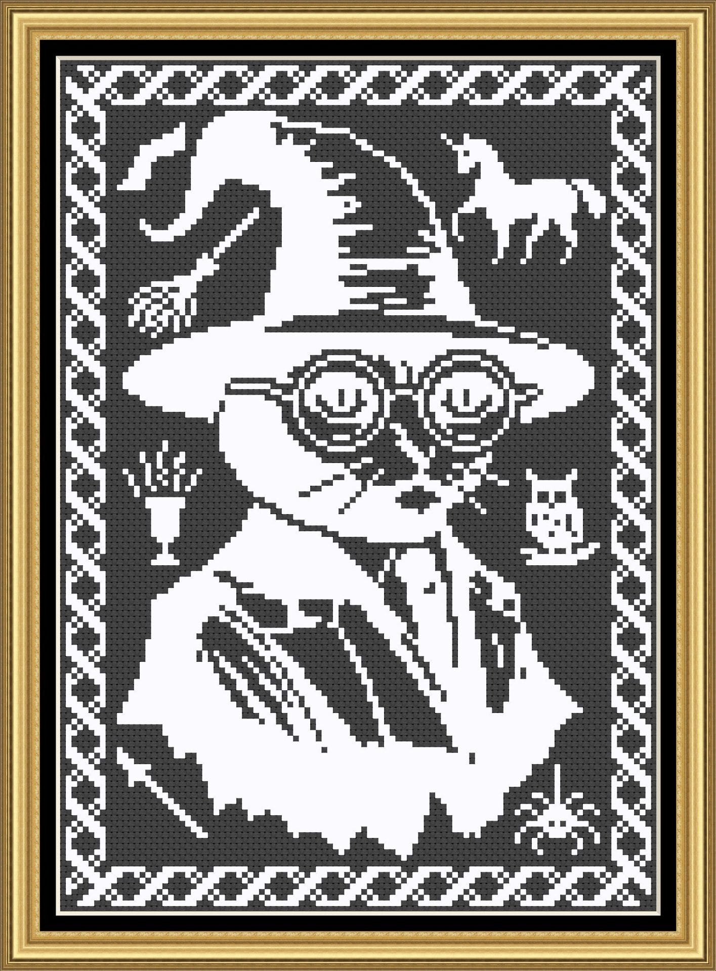 Cross stitch pattern Halloween cat pdf - Crealandia