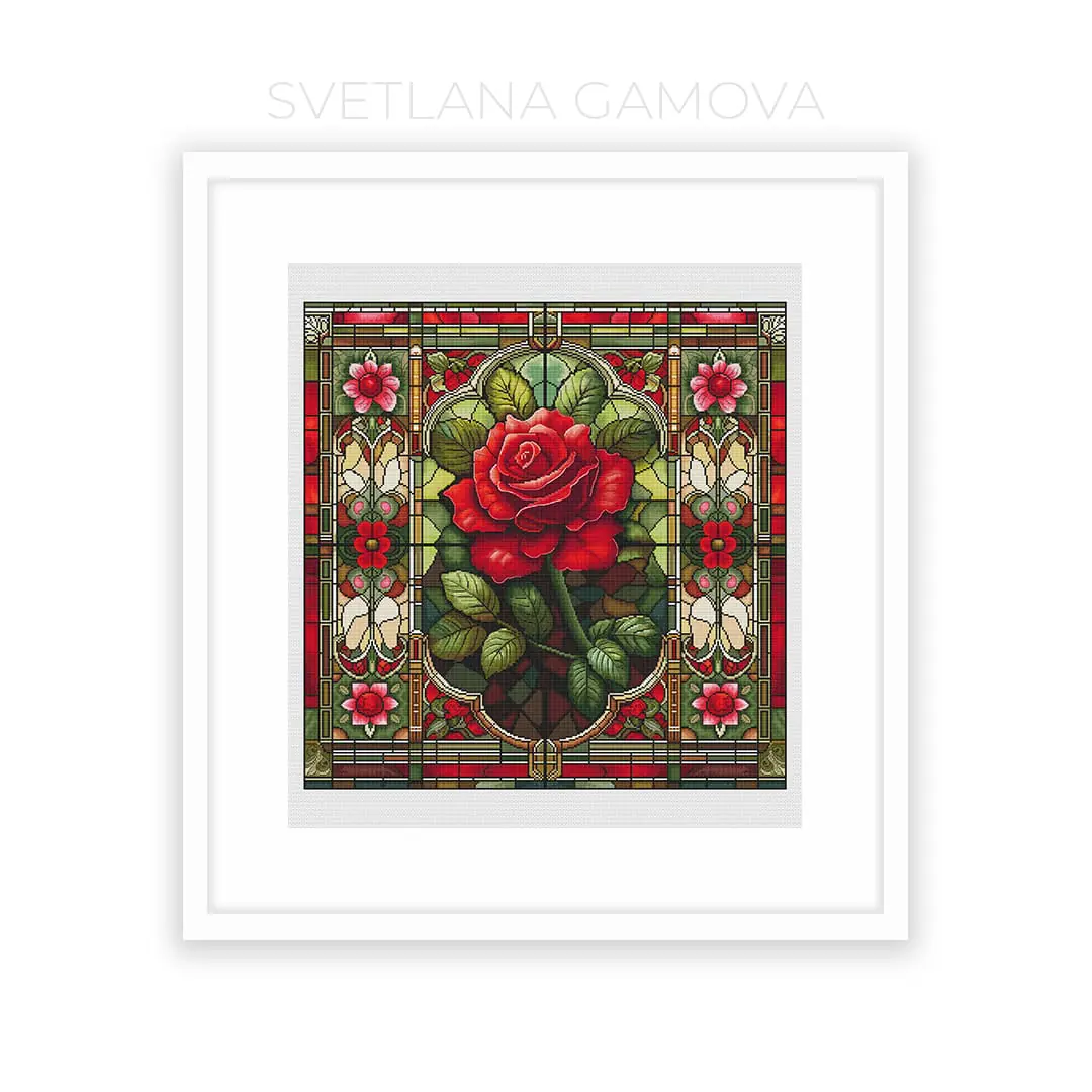 Gothic Rose Cross Stitch Pattern - Crealandia