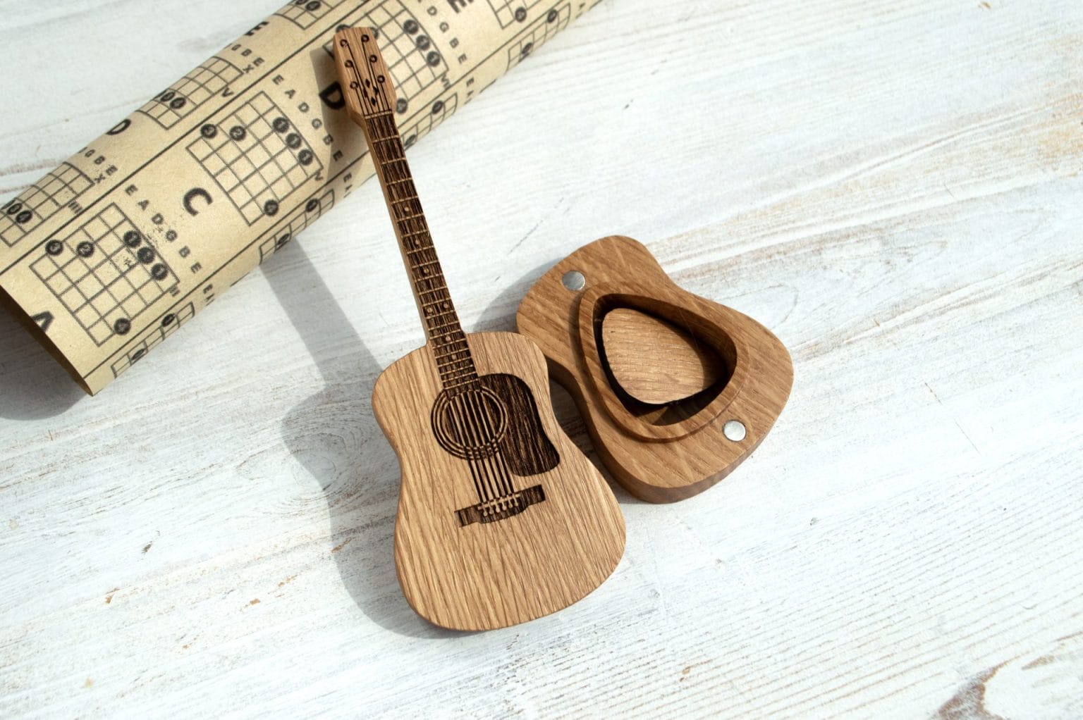 Guitar pick box personalized gift for guitar player, picks