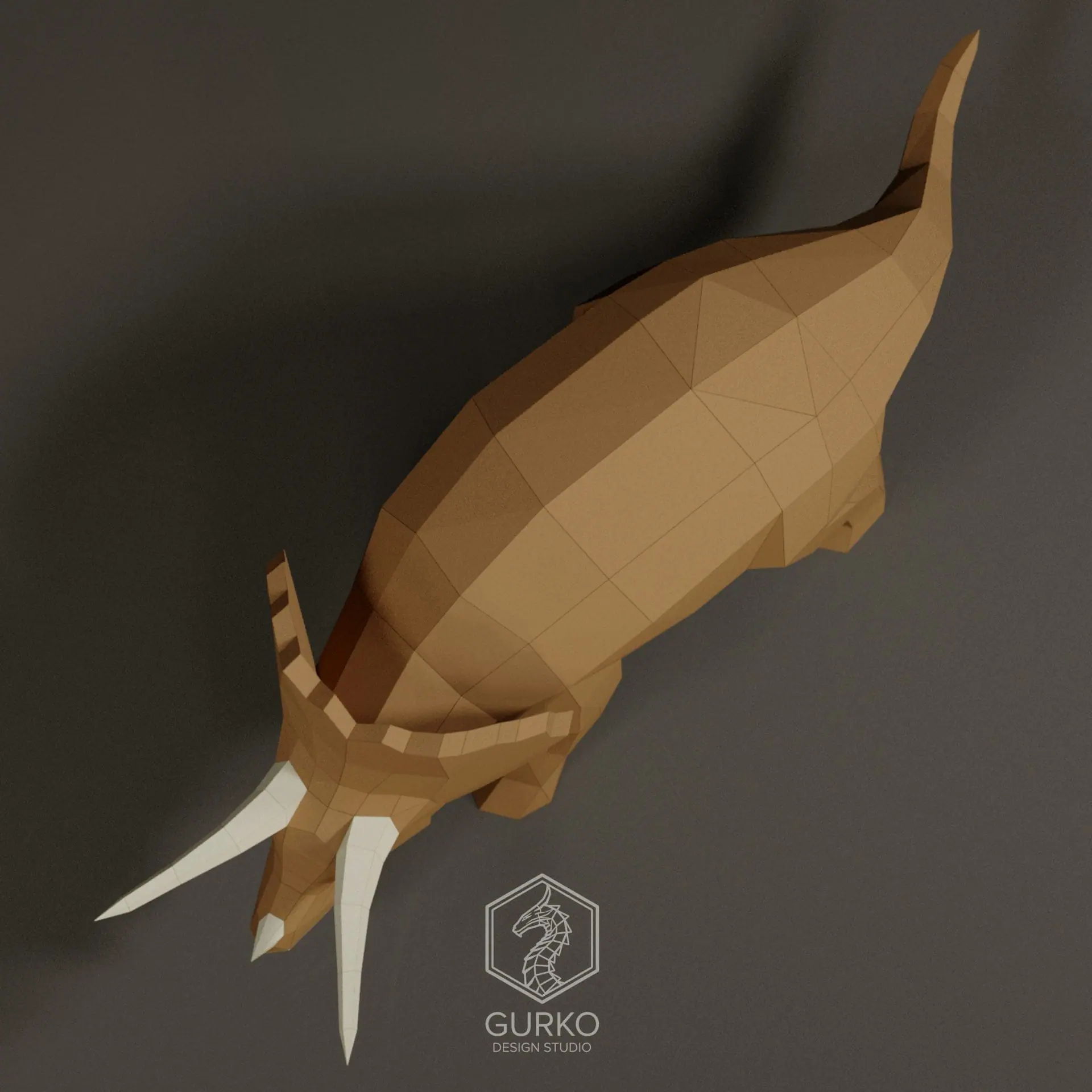 Triceratops Papercraft, Dinosaur, Digital Template, PDF Download ...