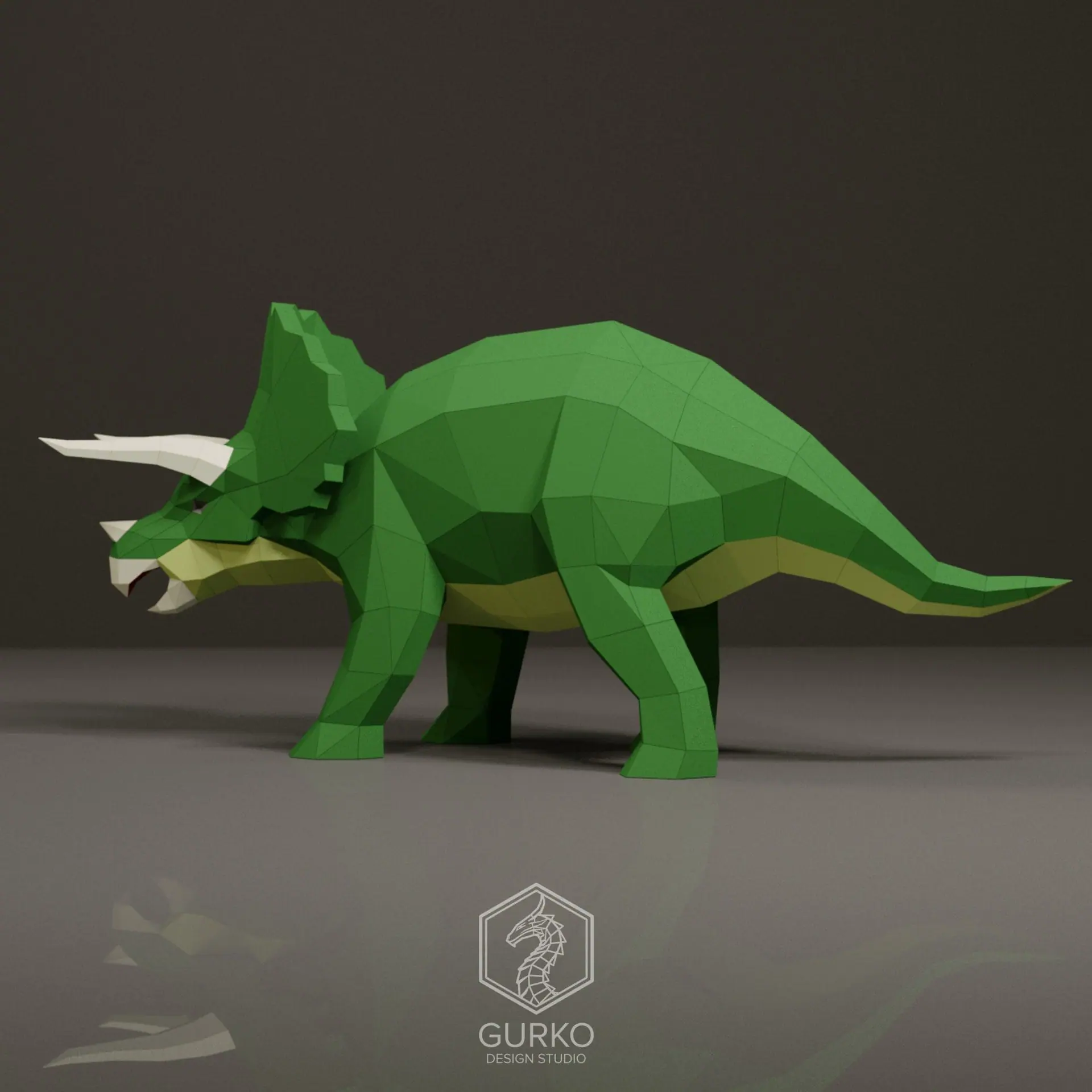 Triceratops Papercraft, Dinosaur, Digital Template, PDF Download ...