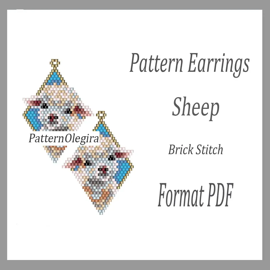 Sheep beading Earrings pattern Olegirabeadpatterns
